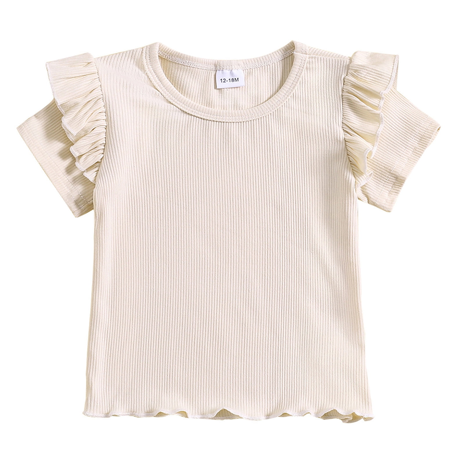 Entyinea Girls Tops 2024 Dance Crop Top Kids Plain Short Sleeve T-Shirt ...