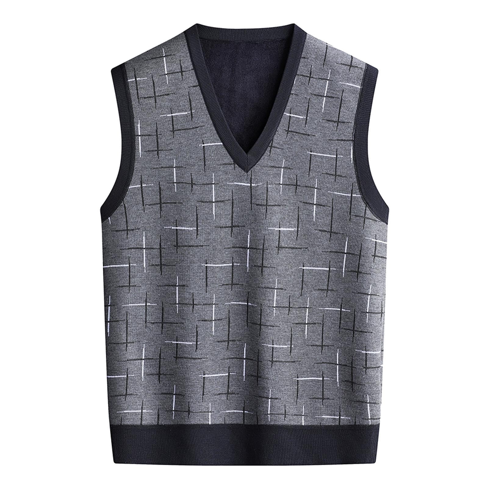 Entyinea Men's Casual Vest Sweater Slim Fit Sleeveless Knit Pullover ...