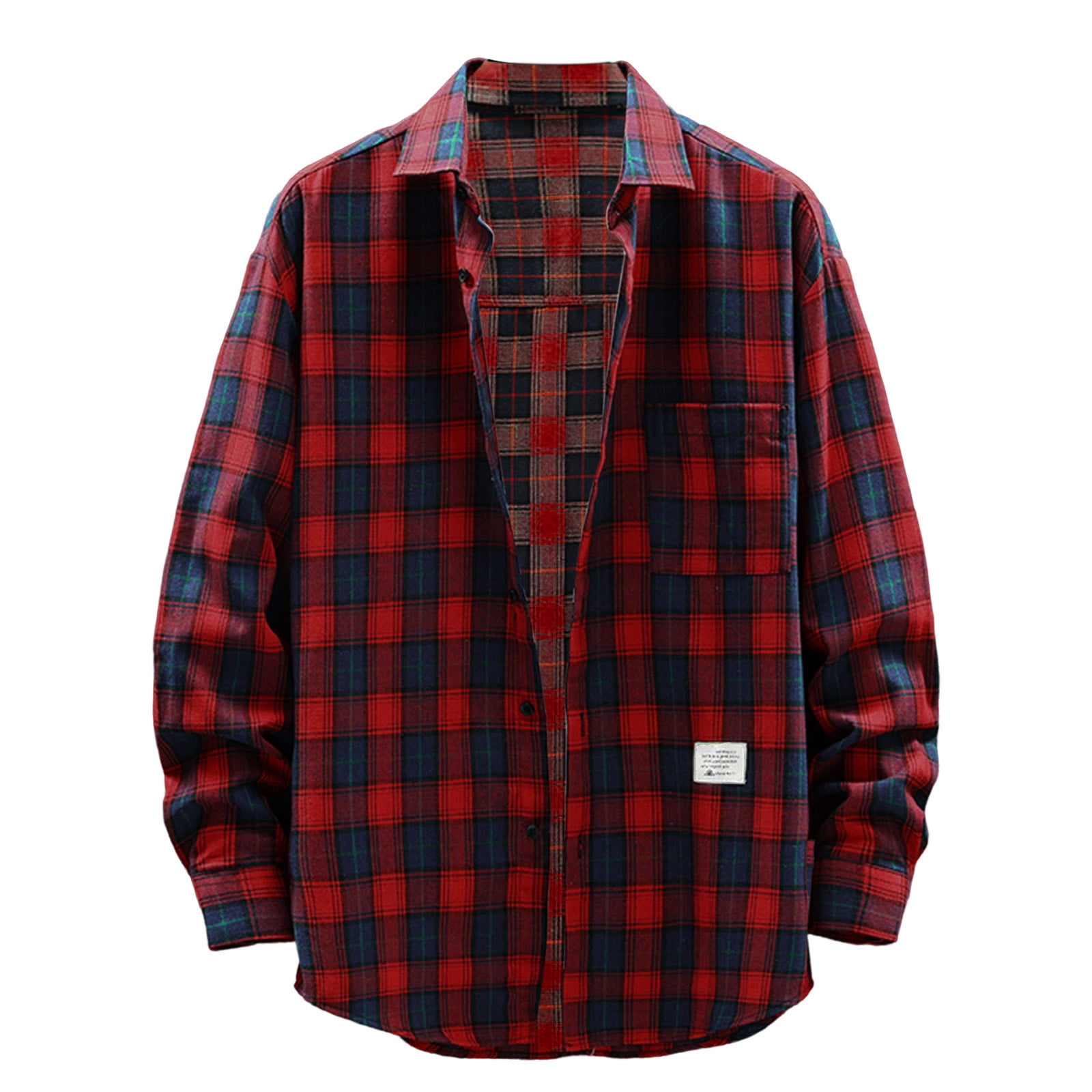 Entyinea Men's and Big Men's Relaxed Fit Brushed Flannel Shirt with ...
