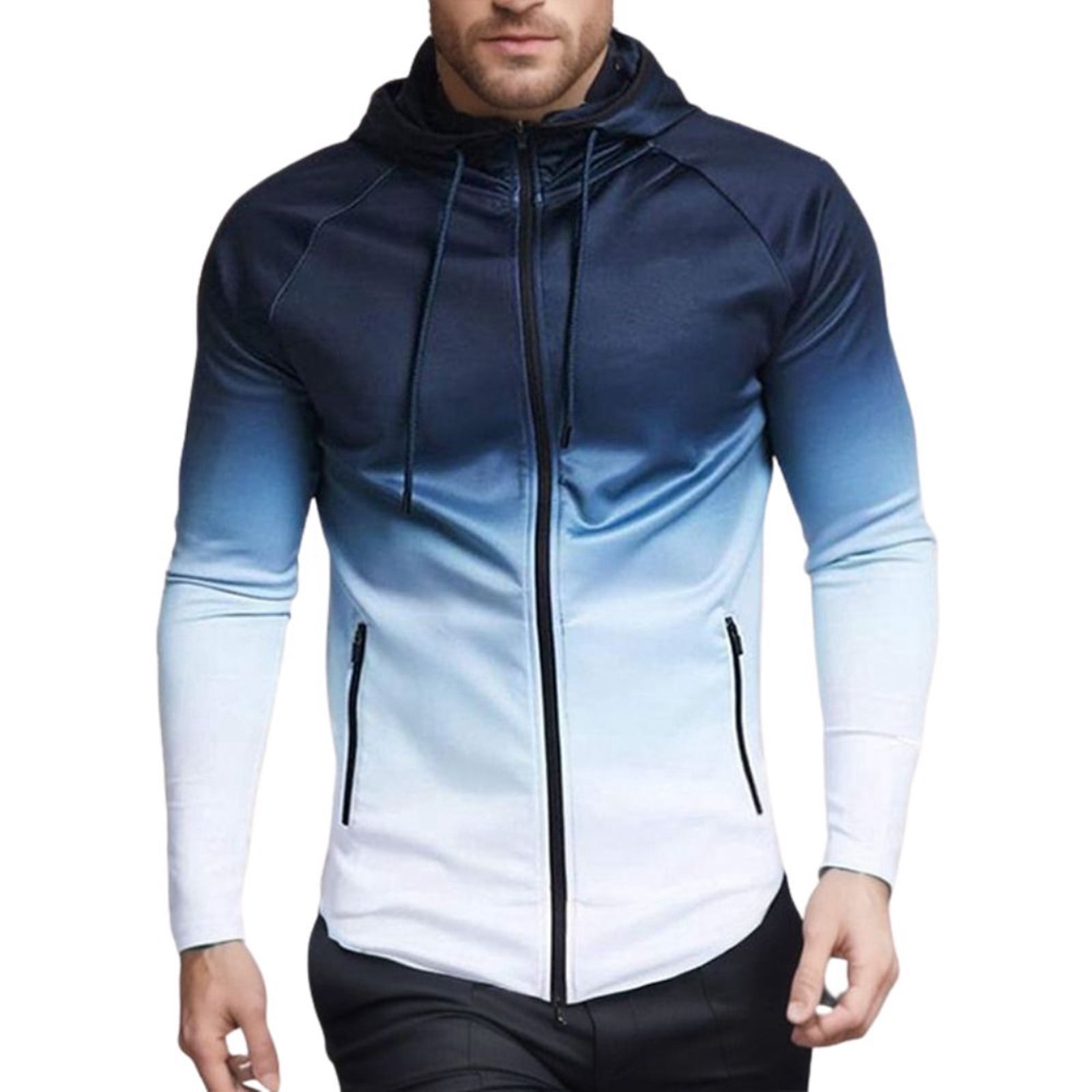 Entyinea Mens Baseball Jacket Casual Bomber Jacket Varsity Coat Blue ...