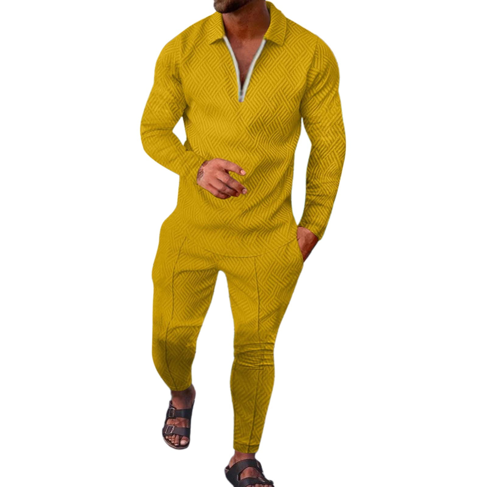 Entyinea Mens Sweats 2 Piece Casual Jogging Warm Up Full Zip Sweat ...