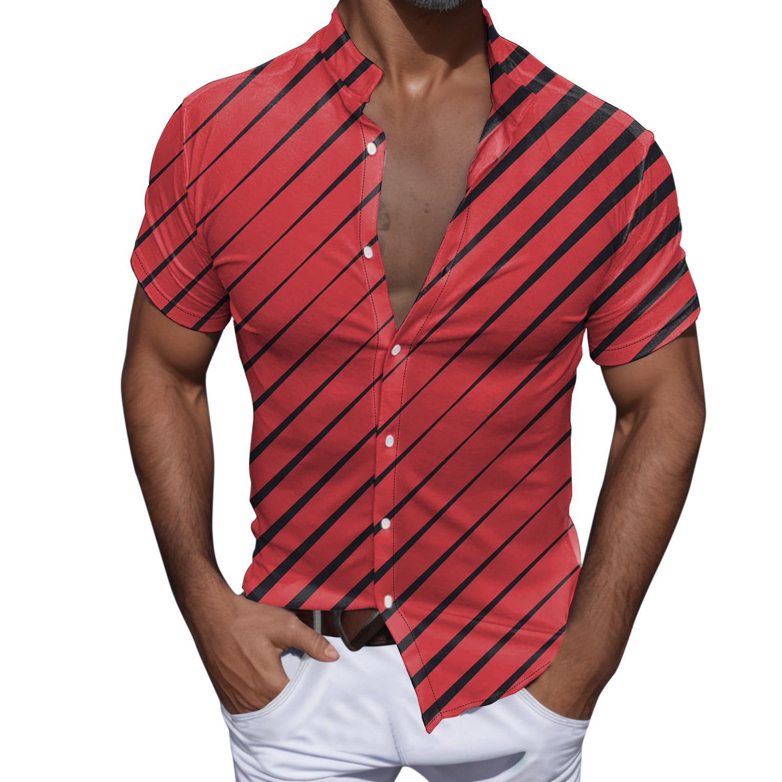 Entyinea Short Sleeve Shirts For Men Button Down Short Sleeve Linen