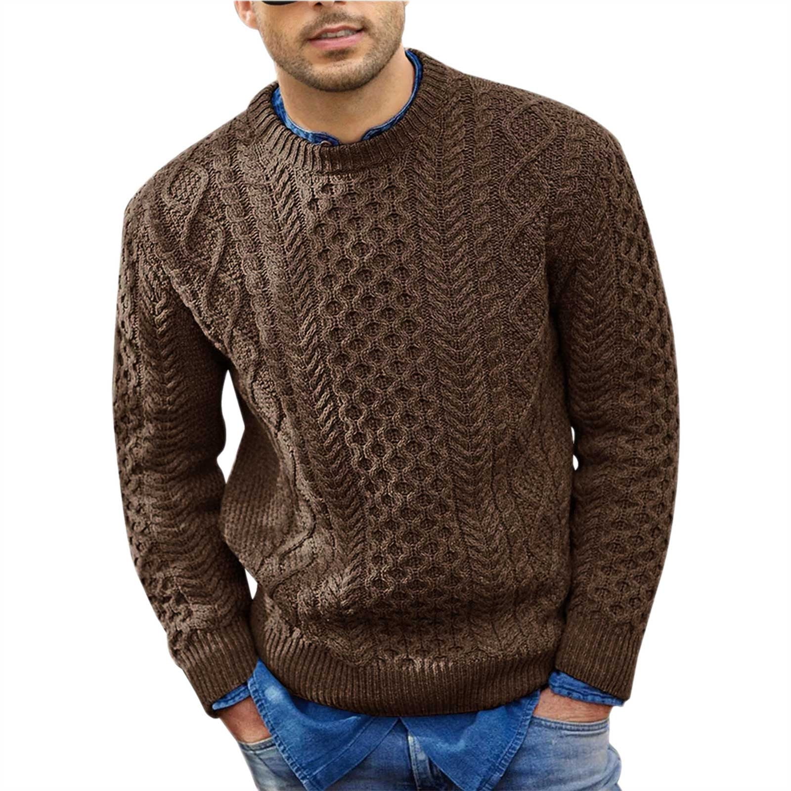 Entyinea Sweater for Men Slim Fit Soft Knitted Basic Pullover Sweater ...