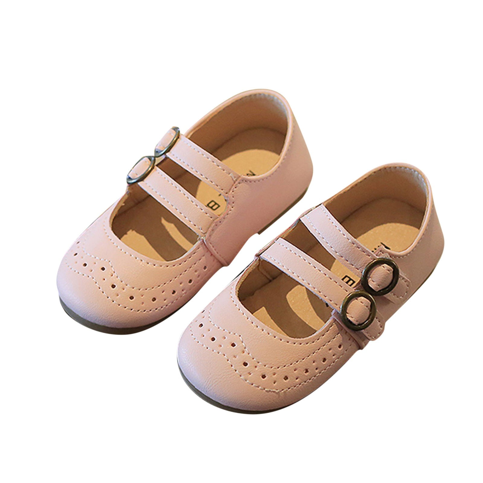Entyinea Toddler Girl Beige Mary Jane Dress Shoes - Little Girl Oxford ...
