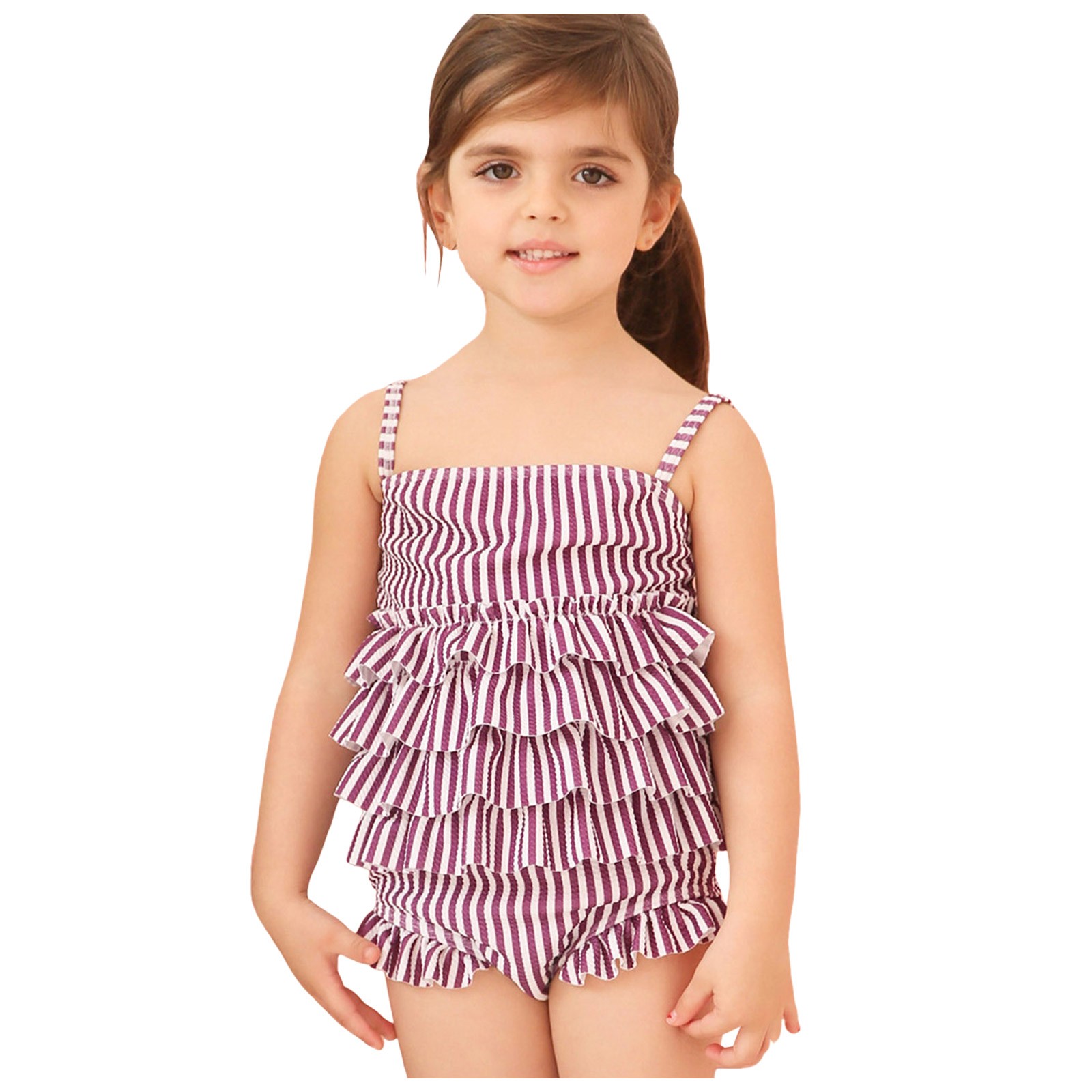 Entyinea Toddler Girls Ruffle Strap One Piece Swimsuit UPF 50 Sun Entyinea Toddler Girls Ruffle Strap One Piece Swimsuit UPF 50 Sun