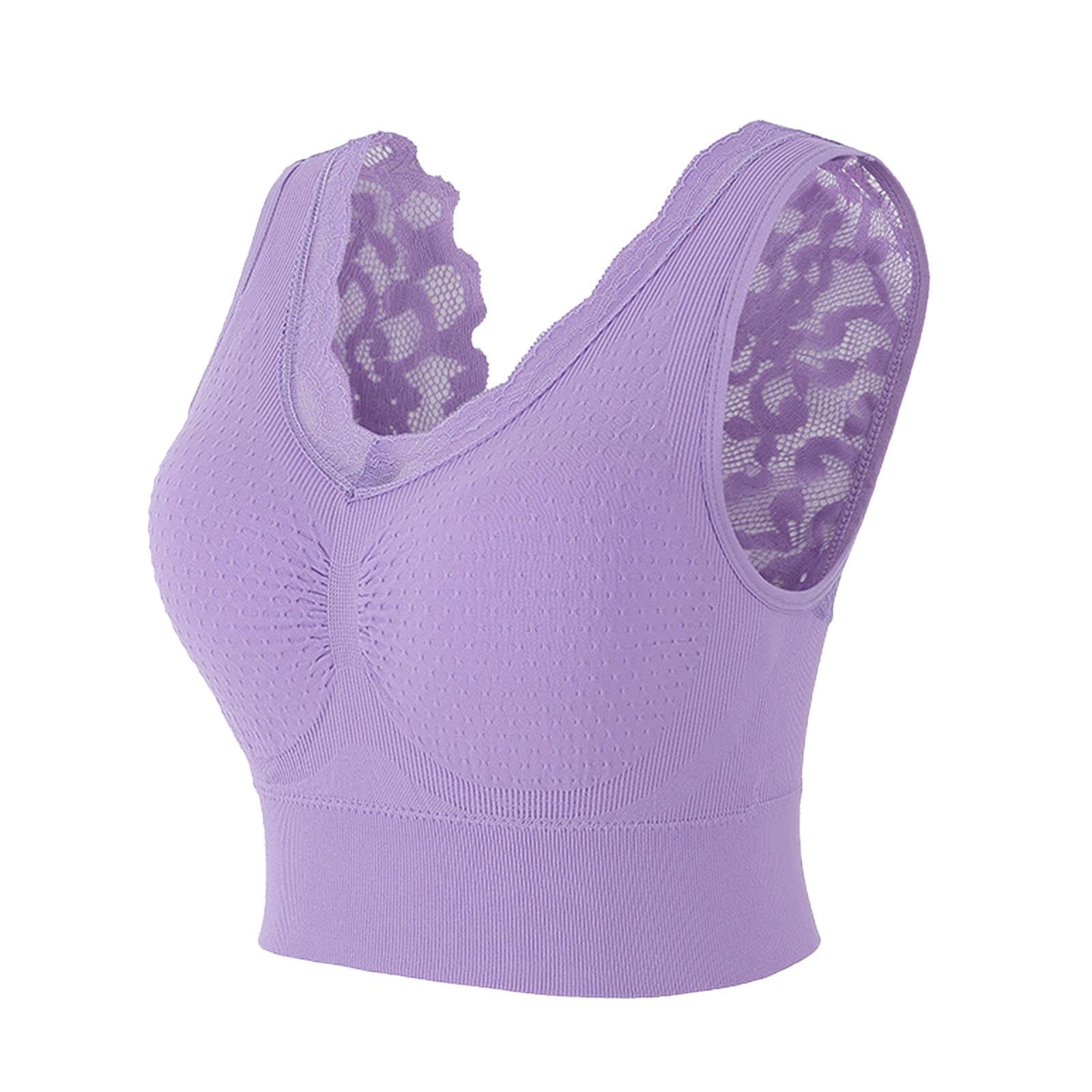 Entyinea Wirefree Bras for Women Comfort Front Close Sport Bra with ...