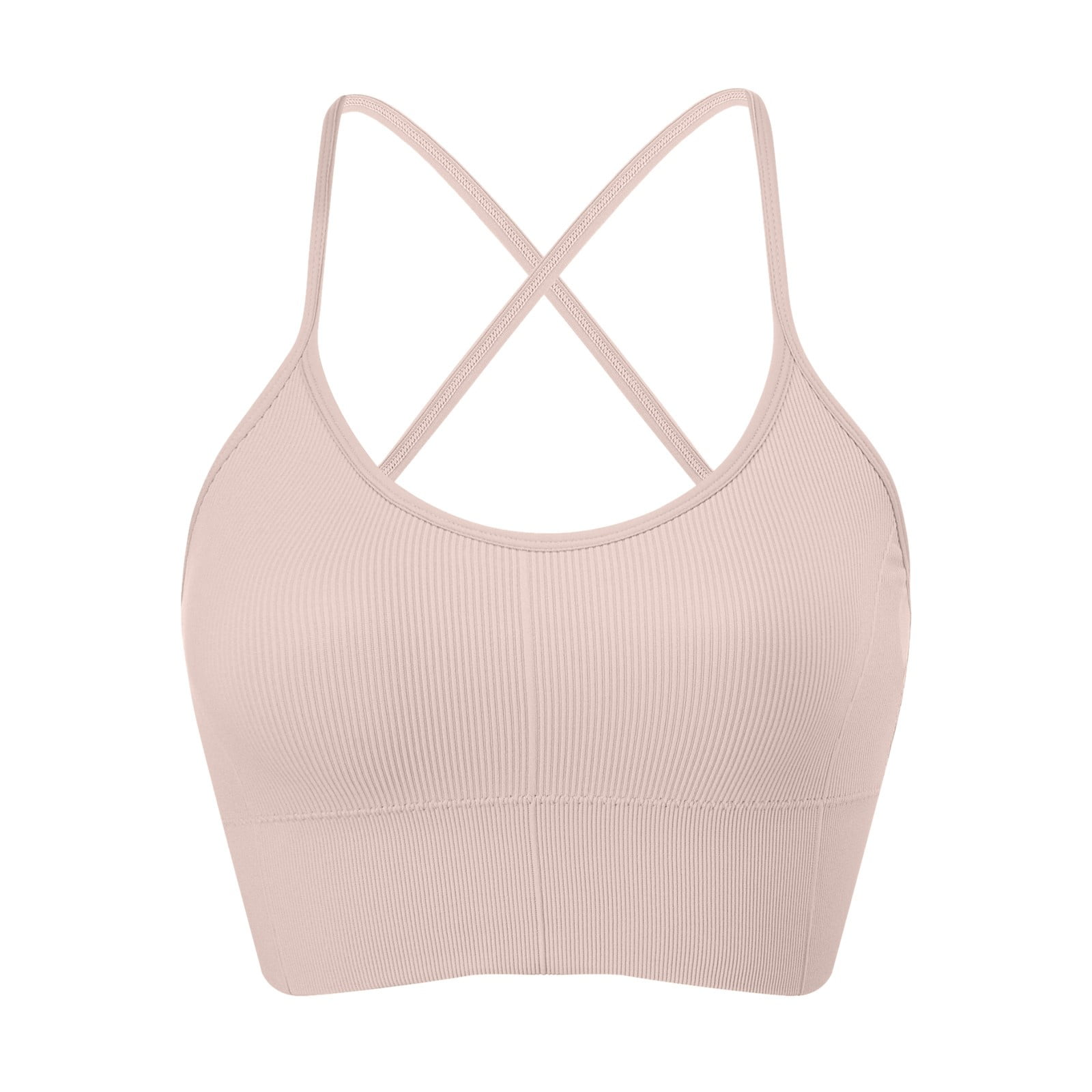 Entyinea Women Sports Bra Low-Impact Activity Sleep Bras Beige S ...
