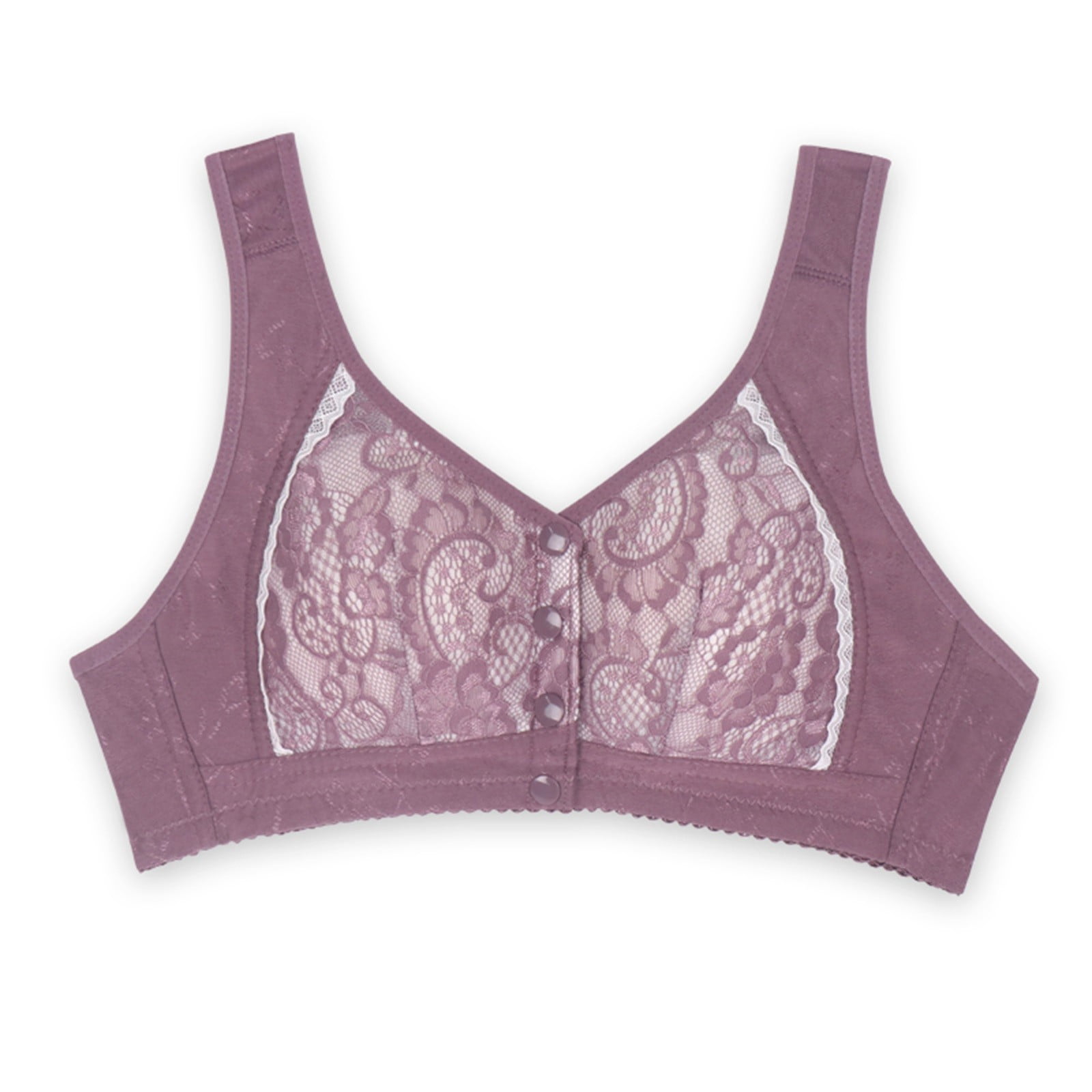 Entyinea Women's Double Support Bra Soft Touch Breathe Bralette Grey 36 ...