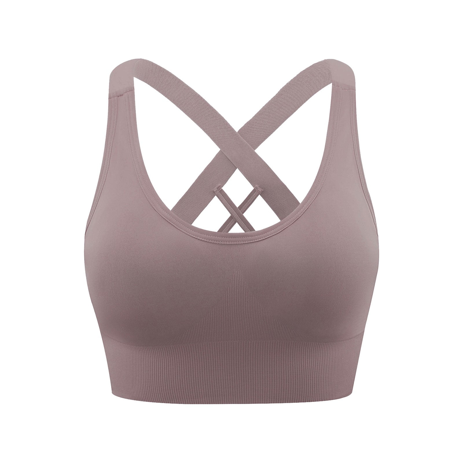 Entyinea Women's Strappy Sports Bra Wirefree Yoga Bras Tank Top High ...
