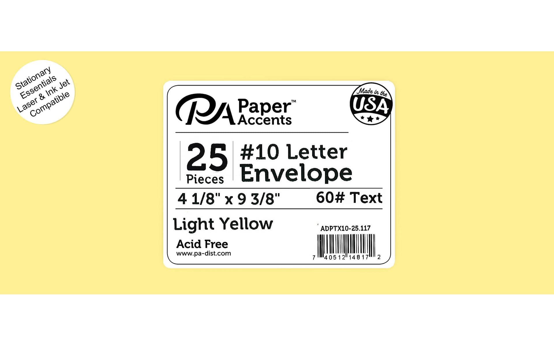 Accent Design Paper Accents Envelope #10 Letter 25pc Light Yellow ...