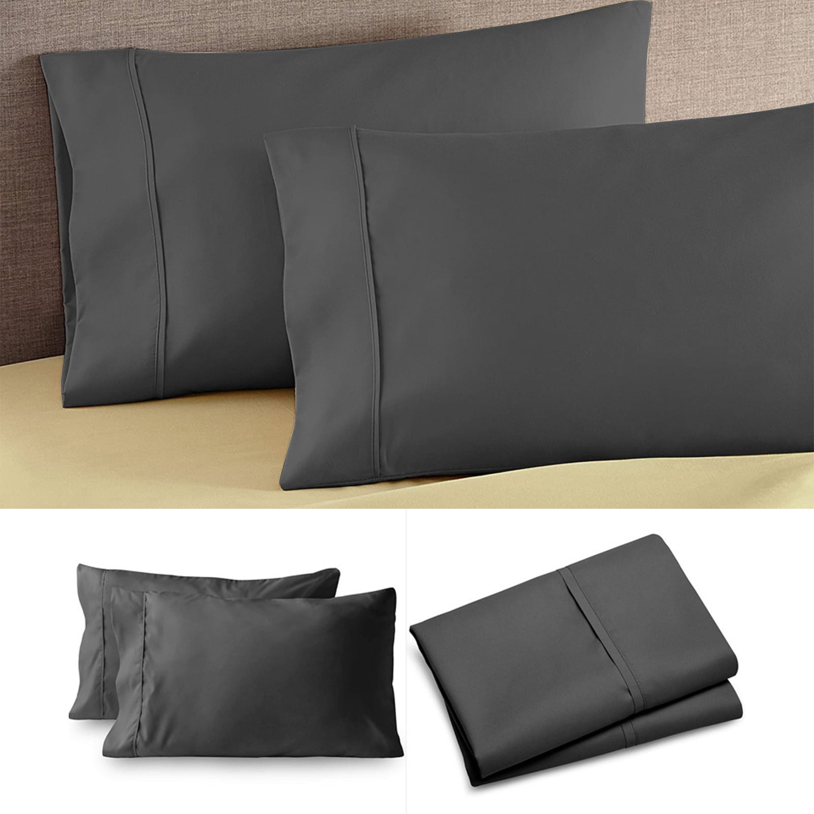 Envelope Closure Pillow Covers Set of 2, 20x36 Inch Soft Brushed ...