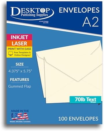 Envelope, Cream/Off White 4 3/8" x 5 3/4" for Greeting cards ...