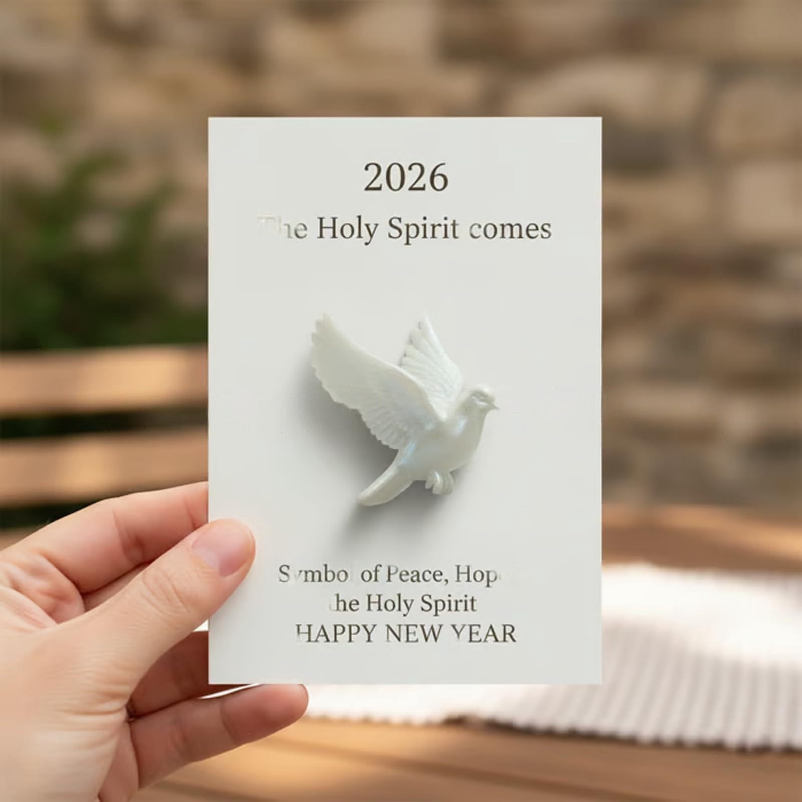 Envelope-Included Premium-Quality 2026 Holy Dove Hug Greeting Card ...