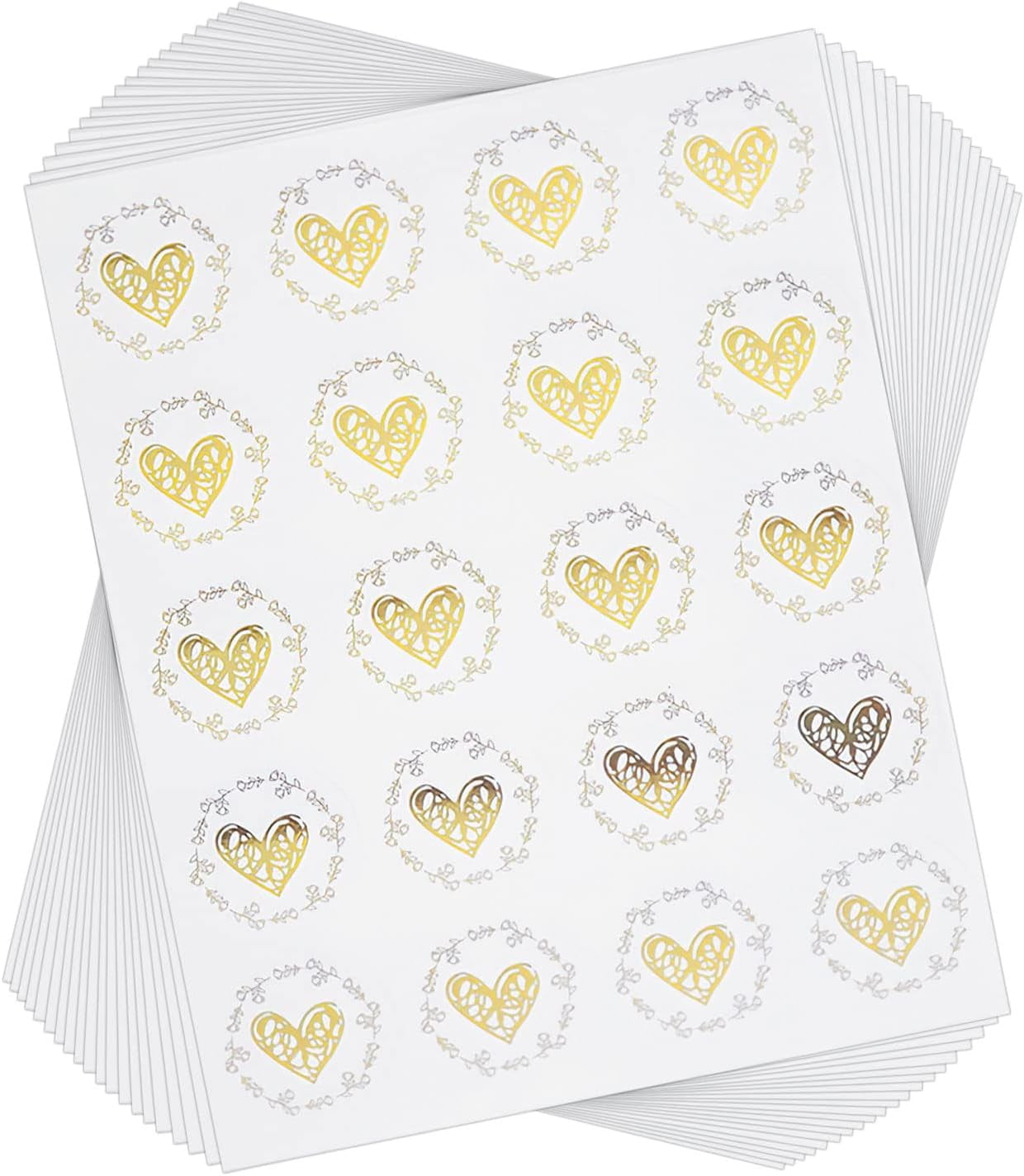 Envelope Seal Stickers, Clear Heart Envelope Stickers Hot Stamped ...