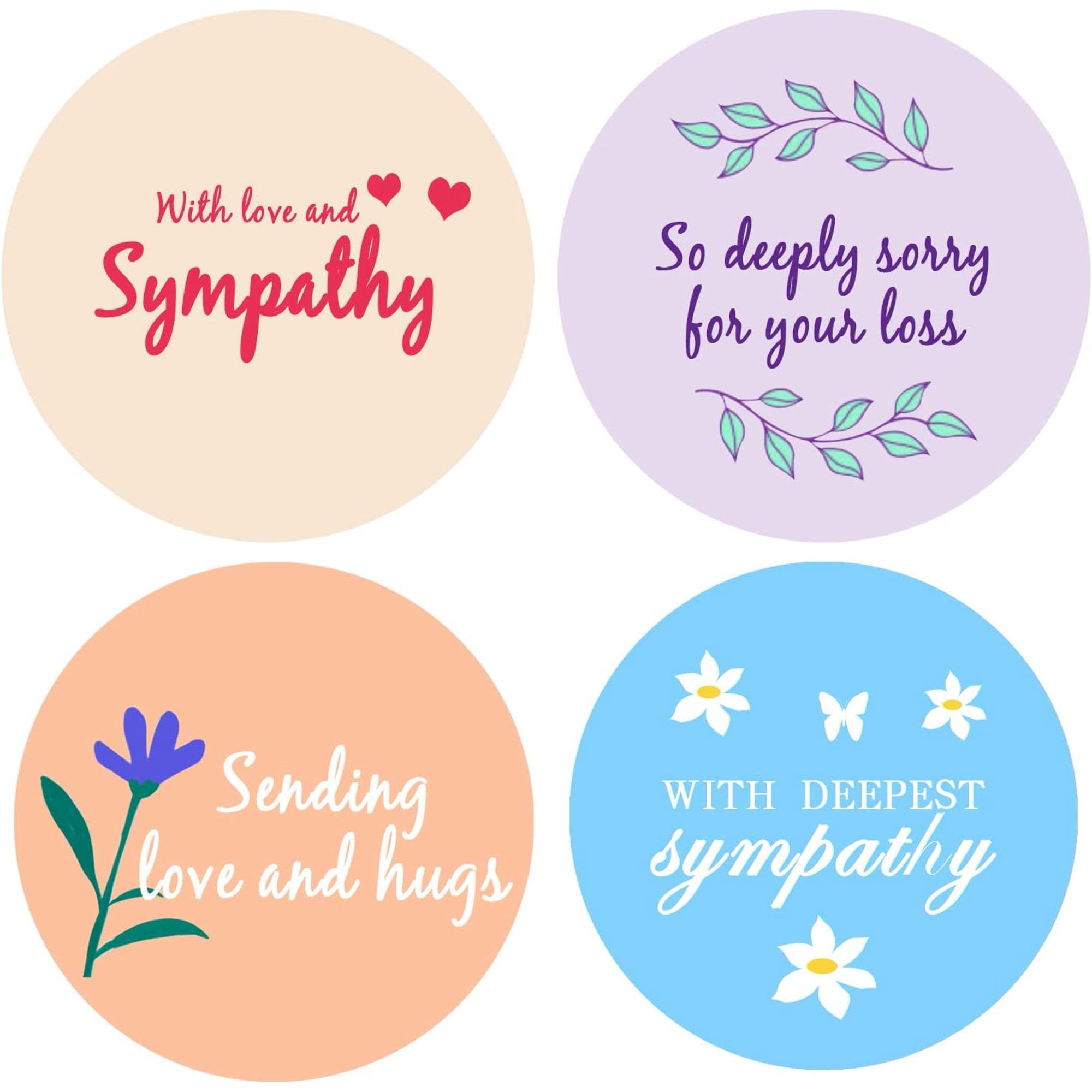 Envelope Stickers with Deepest Sympathy,1.5inch Colorful Comforting ...