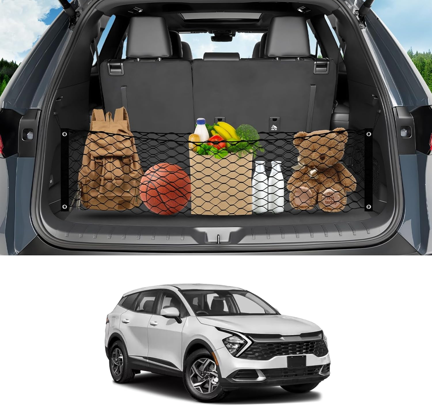 Envelope Style Cargo Net for Kia Sportage 2023 2024 2025, Elastic Rear ...