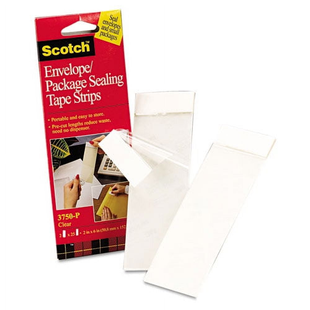 Envelope/package Sealing Tape Strips, 2" X 6", Clear, 50/pack | Bundle ...