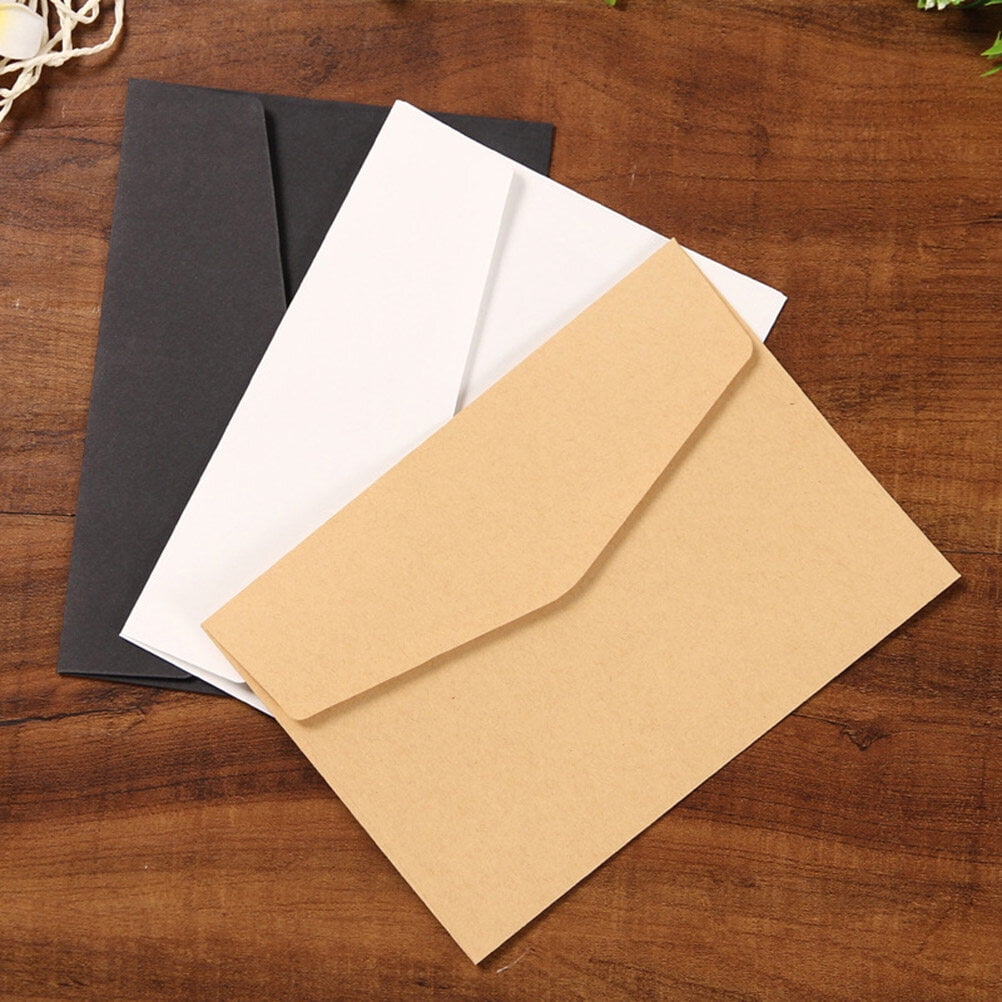 WASHWEPE Kraft Paper Envelope 24Pcs Black White Beige 6.9x4.9in ...