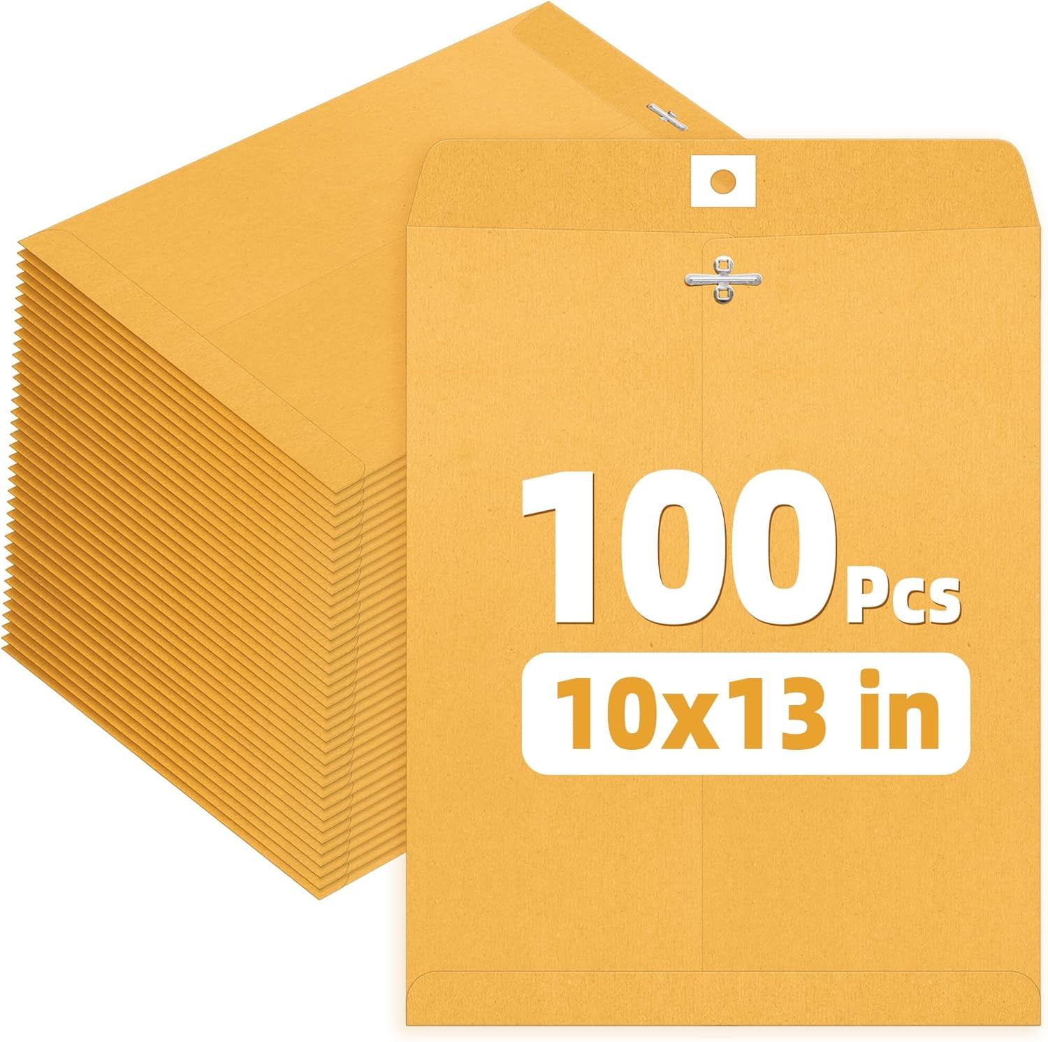 Envelops, 10"x13" Brown Kraft Envelopes with Clasp Closure, 28-lb Paper ...