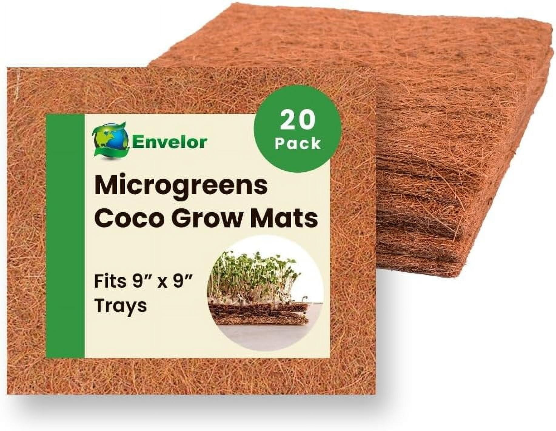 Envelor Coco Coir Fiber Grow Mat for Microgreens 9 x 9 Inches Coconut ...