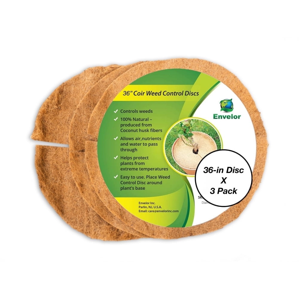 Envelor Coco Coir Tree Ring Mulch Mat, 36 Inches, 3 Pack - Eco-friendly ...