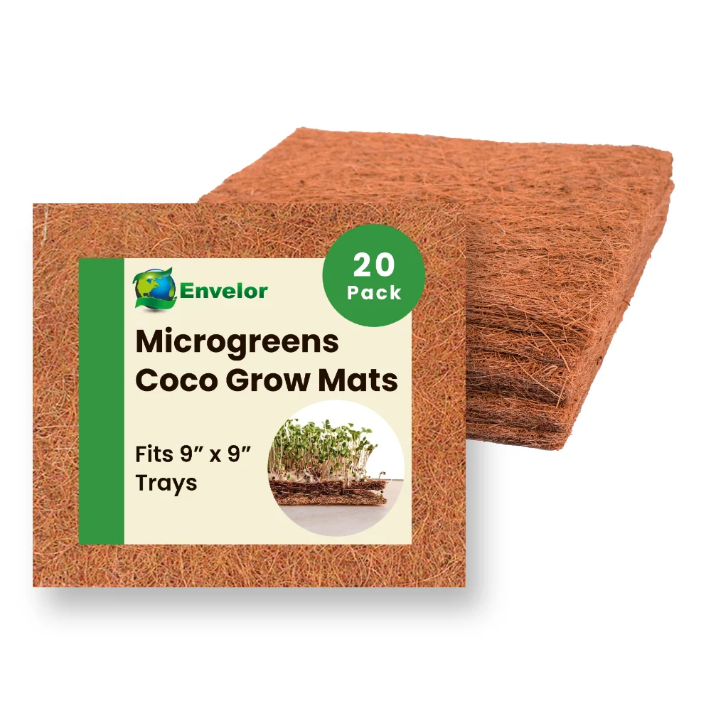 Envelor Coco Coir Fiber Grow Mat for Microgreens 9 x 9 Inches Coconut ...