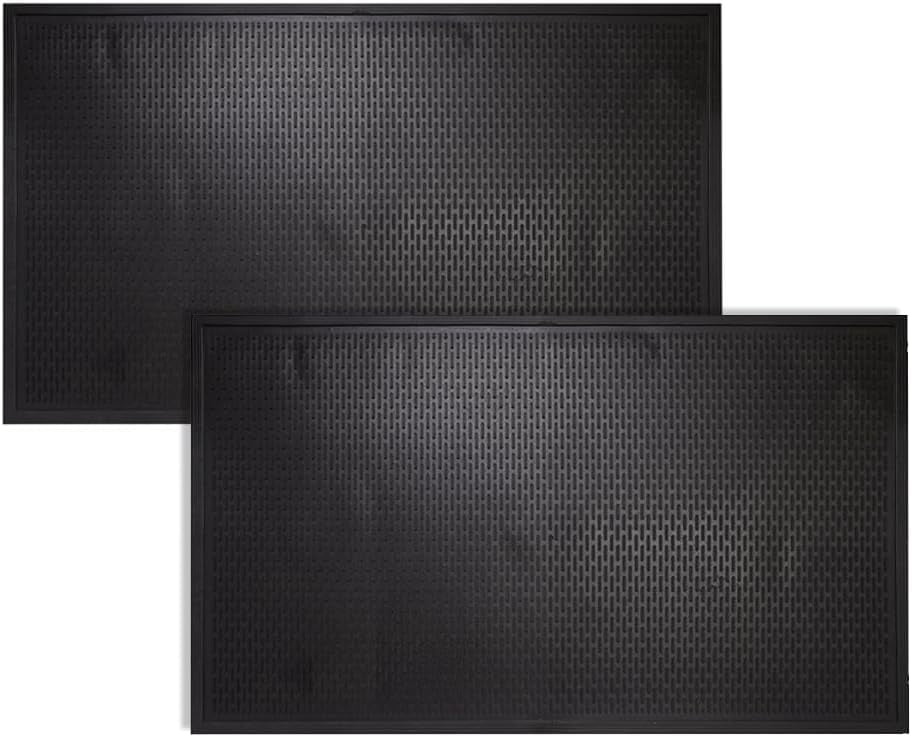 Envelor Maze Shoe Scraper Mat 2-Pack Doormat Outdoor Rubber Mat for ...