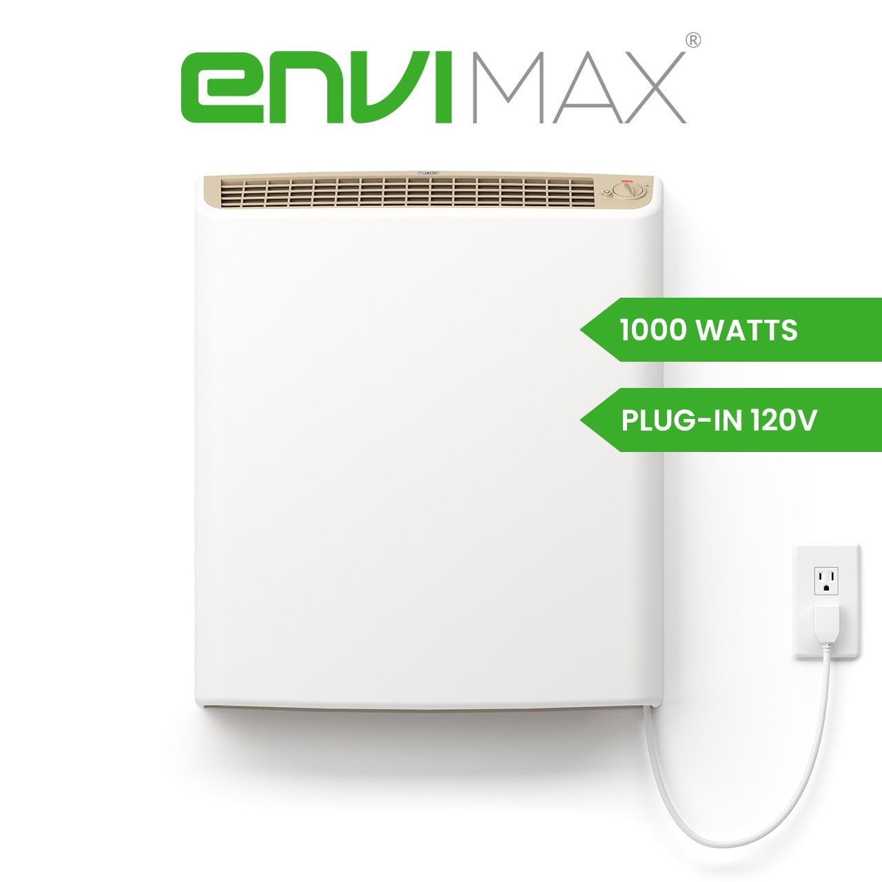 EnviMAX 120v Plug-in Electric Panel Wall Heater - 1000 Watts (EM1012P ...