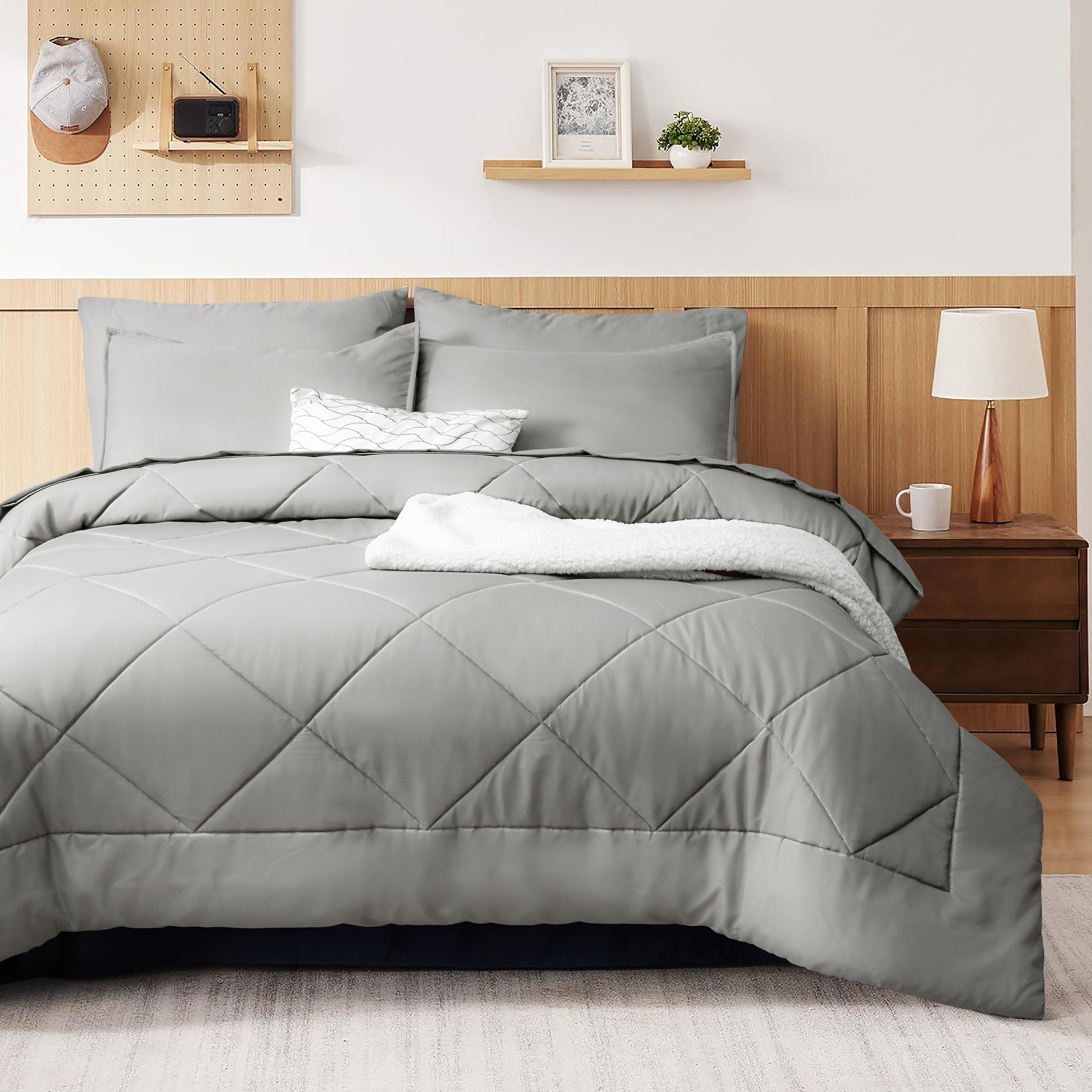 EnvioHome King Size 7 Piece Microfiber Comforter Set for All-Season ...