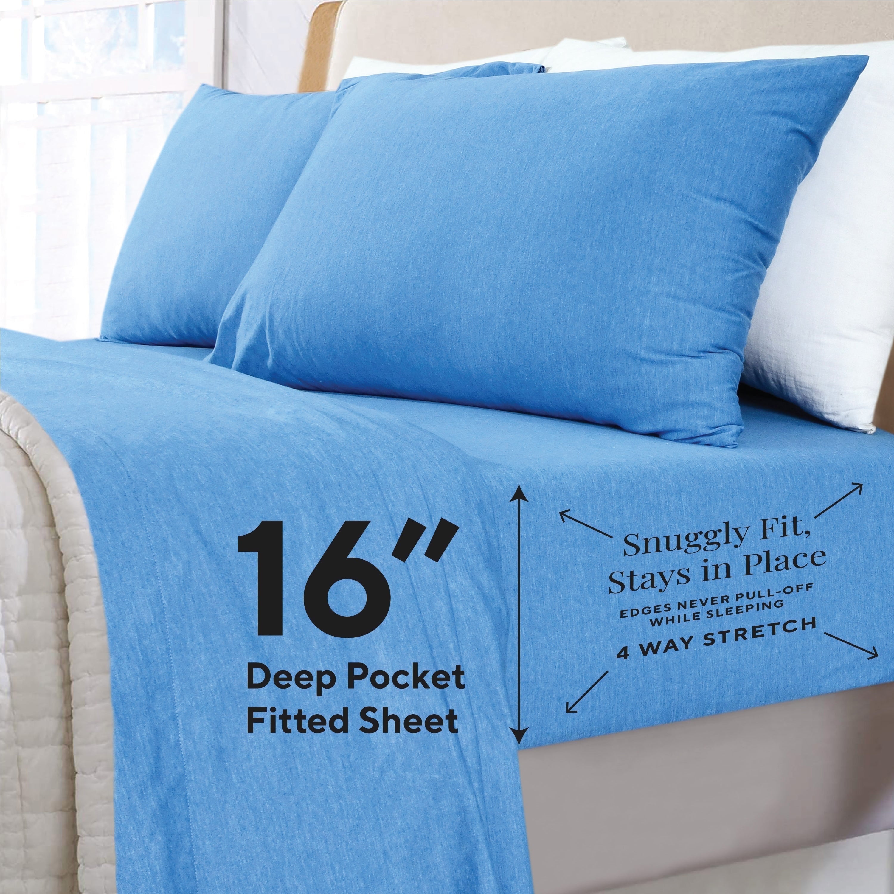 Enviohome Twin XL Jersey Sheet Set | Luxury 100% Cotton Bed Sheets | T ...