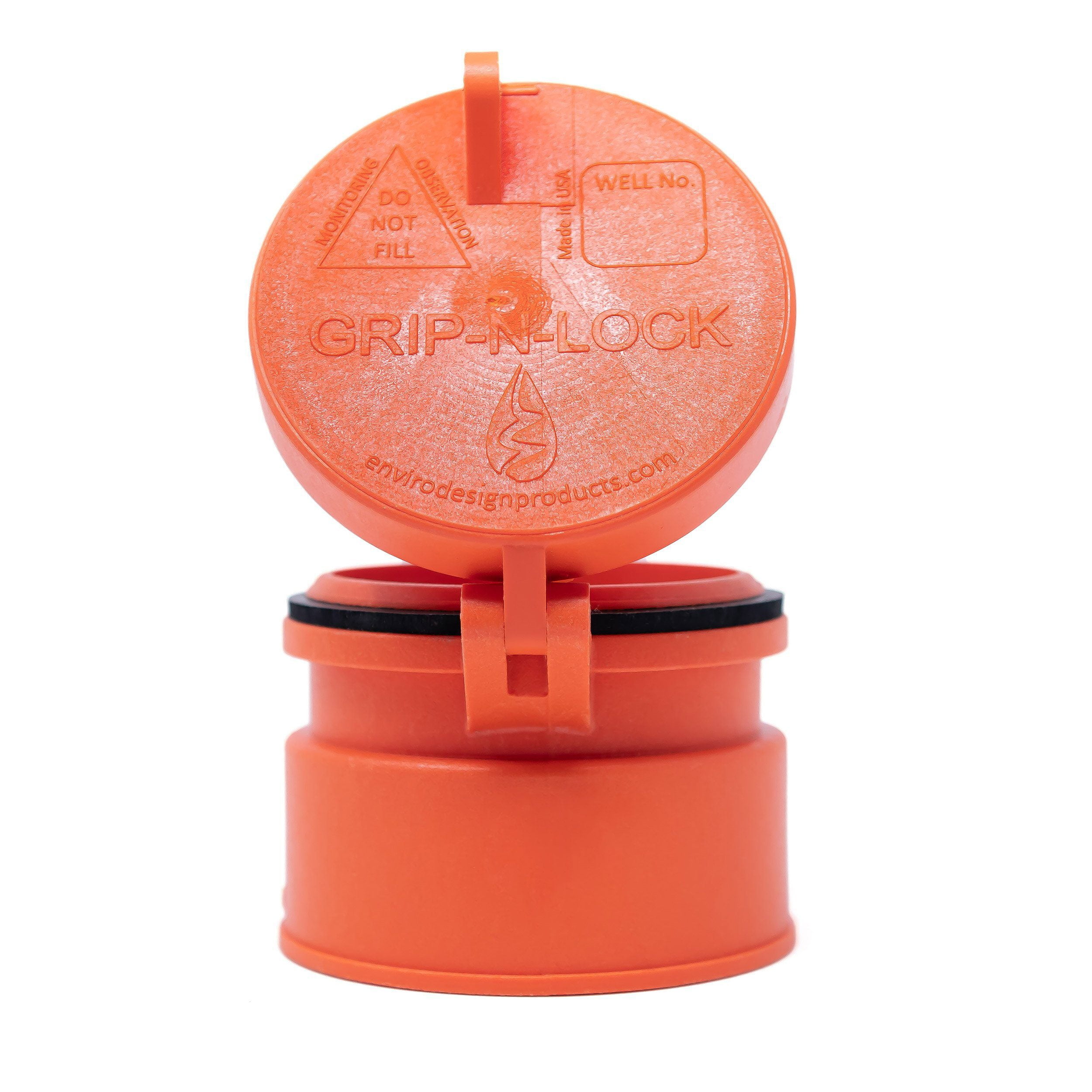 Enviro Design Products: Grip-N-Lock Well monitoring Cap, 4" Orange ...