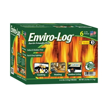 Duraflame 6lb 4-hr Firelogs - 6 pk, Long Burning for Indoor and Outdoor ...