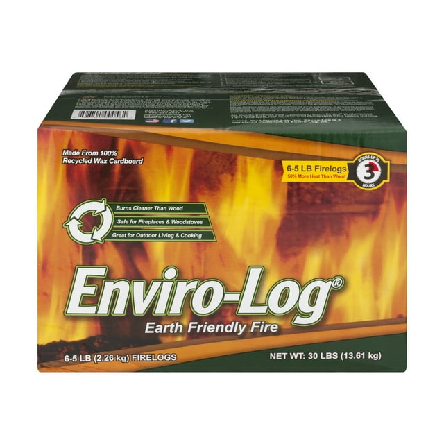 Enviro-Log Sustainably Made Firelogs - 5lbs 3 Hour (1000562), 6 Pack ...