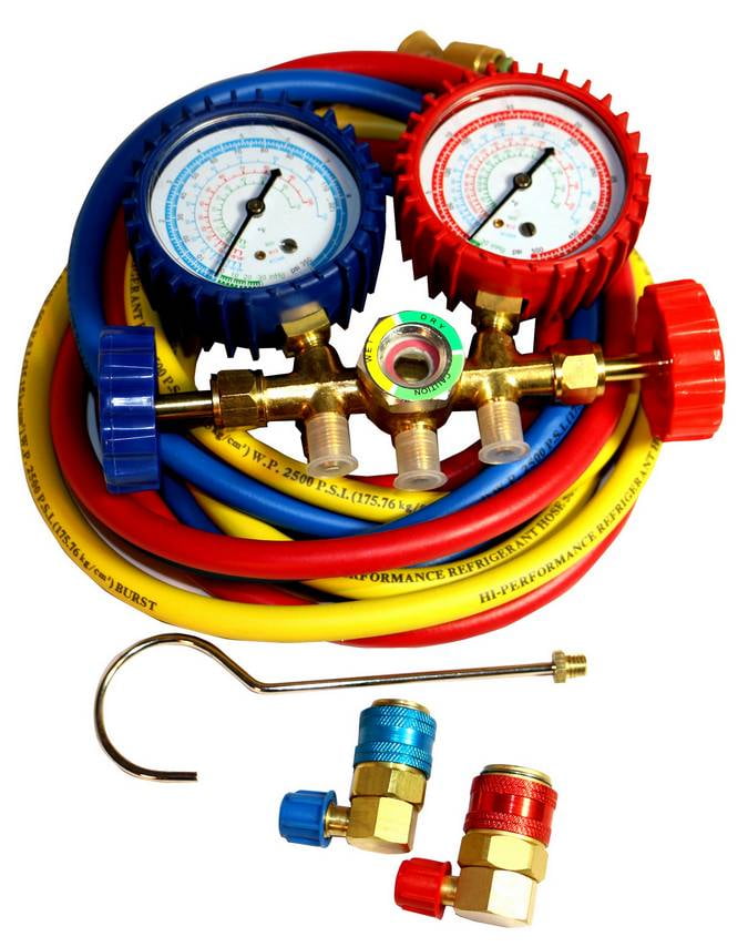 Enviro-Safe Manifold Gauge Set with R12, R22, R134a - Walmart.com