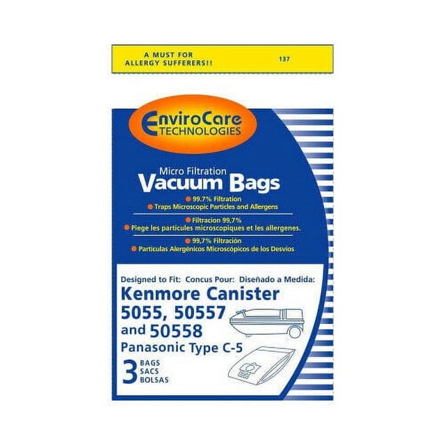 EnviroCare 137 Vacuum Bag for Kenmore Type C Canister - Walmart ...