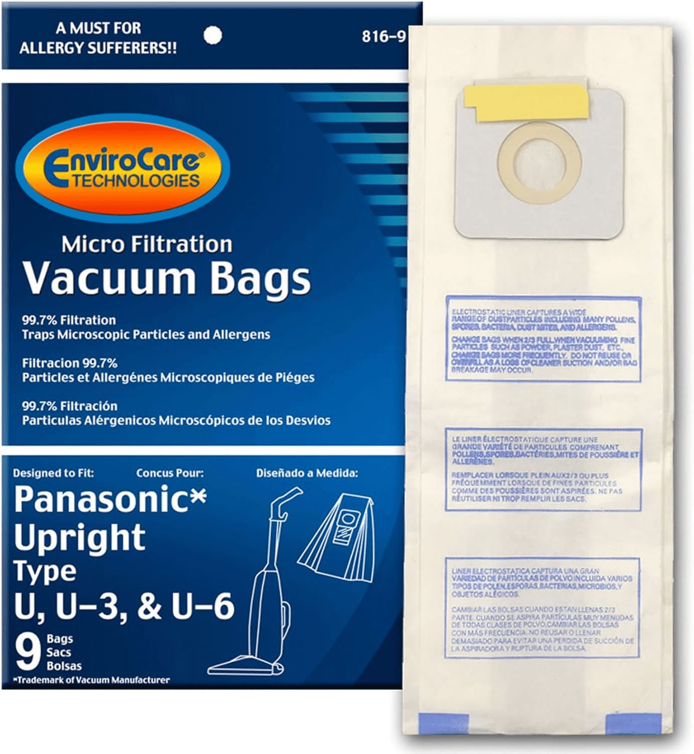 EnviroCare Replacement Micro Filtration Vacuum Cleaner Dust Bags ...