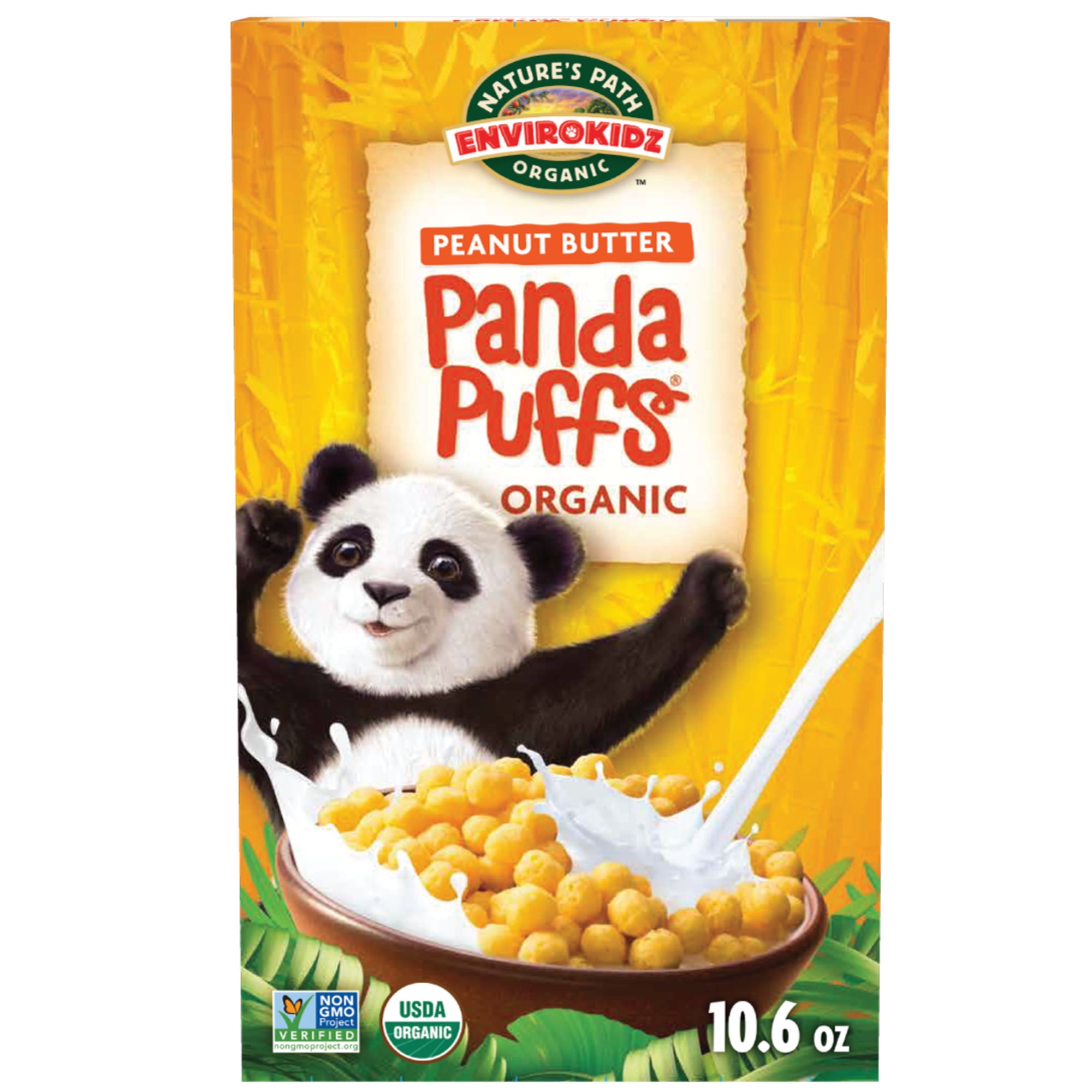 EnviroKidz Organic Panda Puffs Peanut Butter Gluten-Free Cereal, 10.6 ...