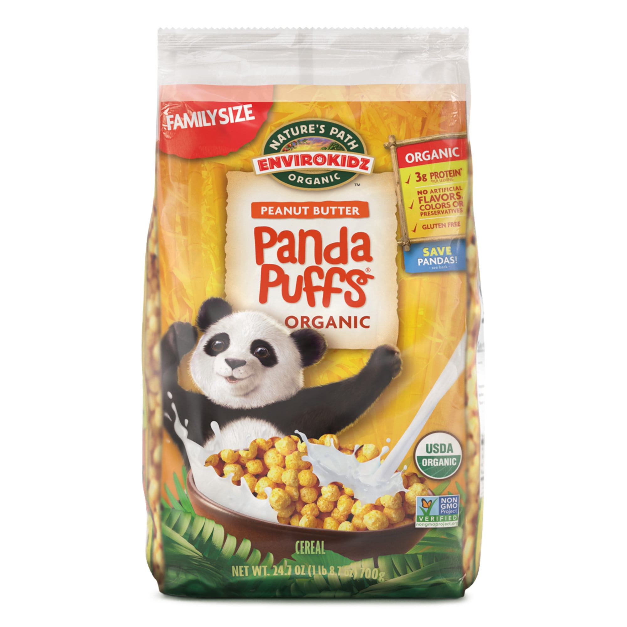 EnviroKidz Organic Breakfast Cereal, Panda Puffs, 24.7 oz Bag - Walmart.com