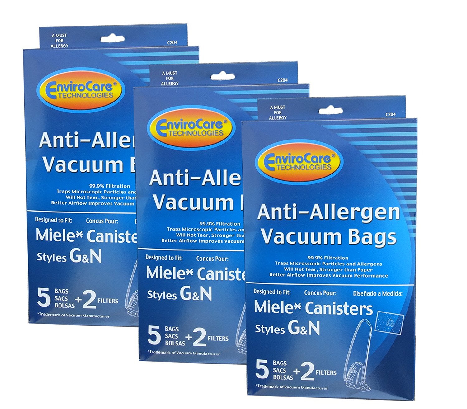 Envirocare Miele G/N Plasatic Collar Anti Allergen Canister Vacuum Bags ...