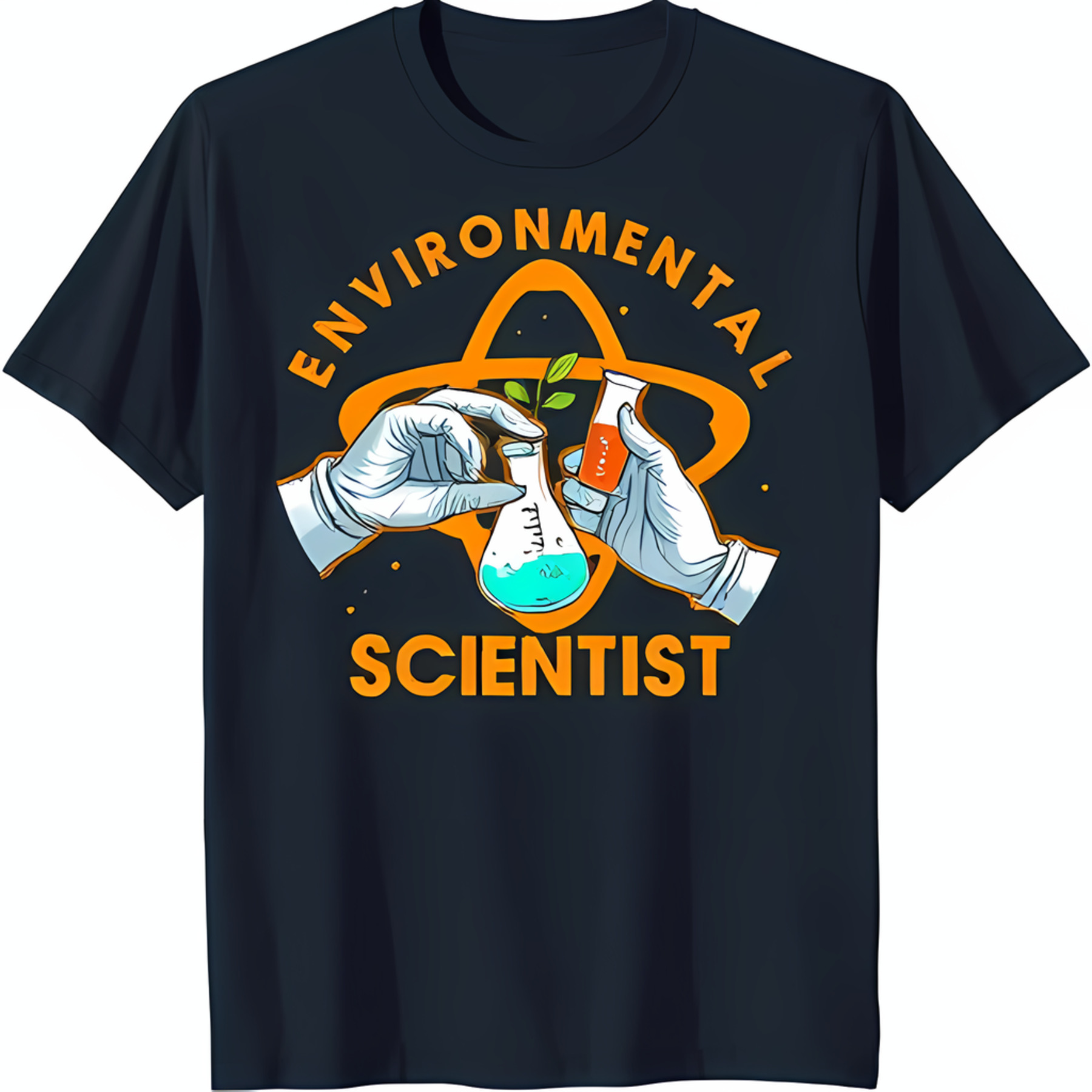 Environmental Scientist T-Shirt Cartoon Hand Holding Beaker & Test Tube ...