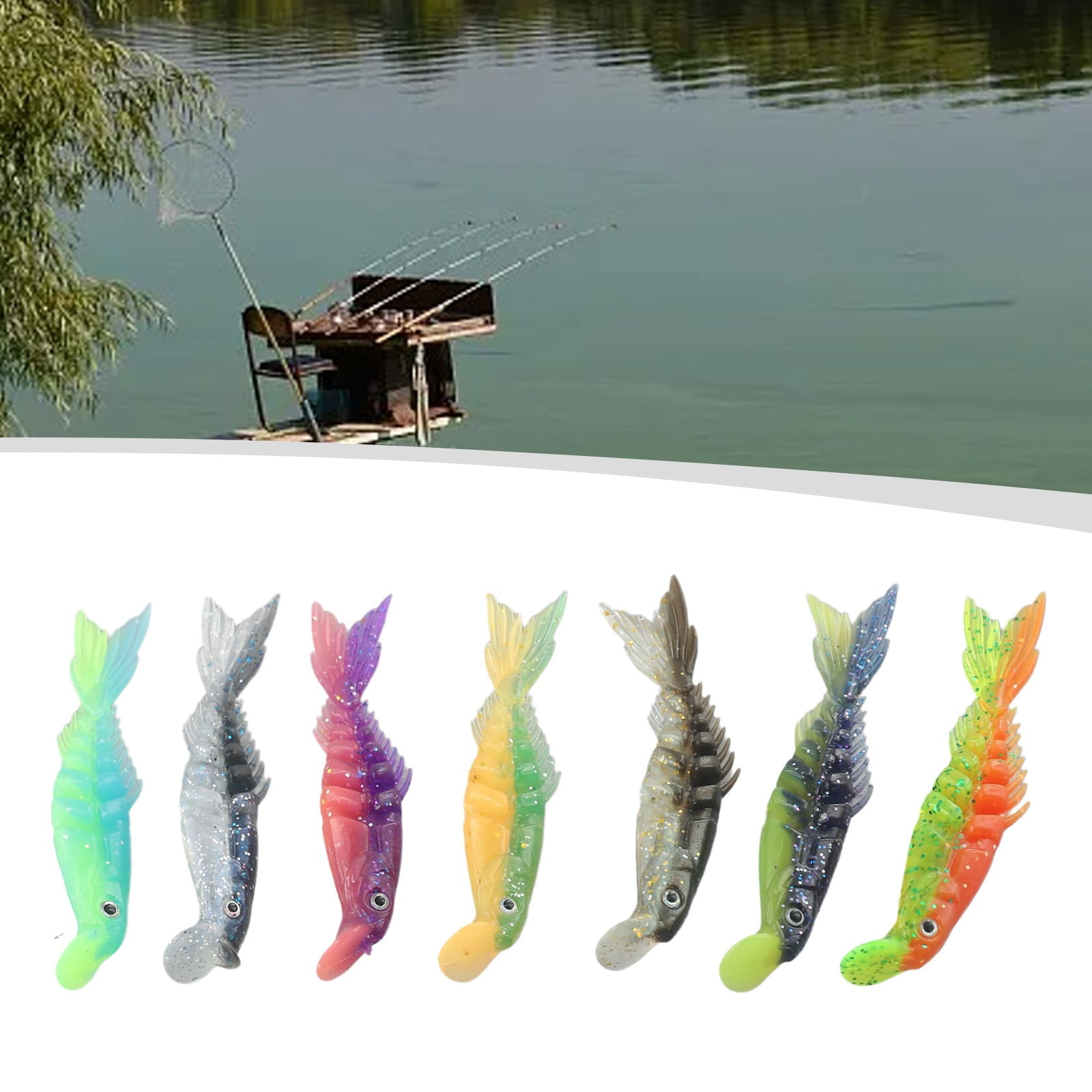 Environmentally Friendly Soft Fishing Lures Multi-Section Paddle Tail ...