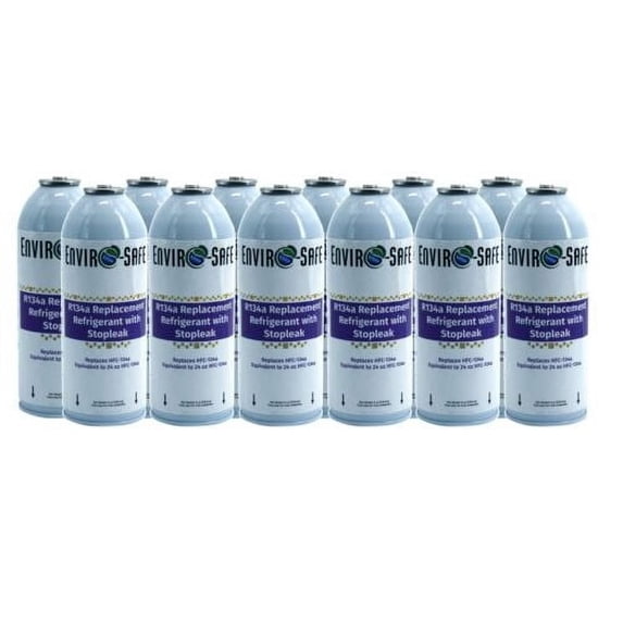 EnviroSafe R134a Replacement Refrigerant 12 cans with Stop Leak ...