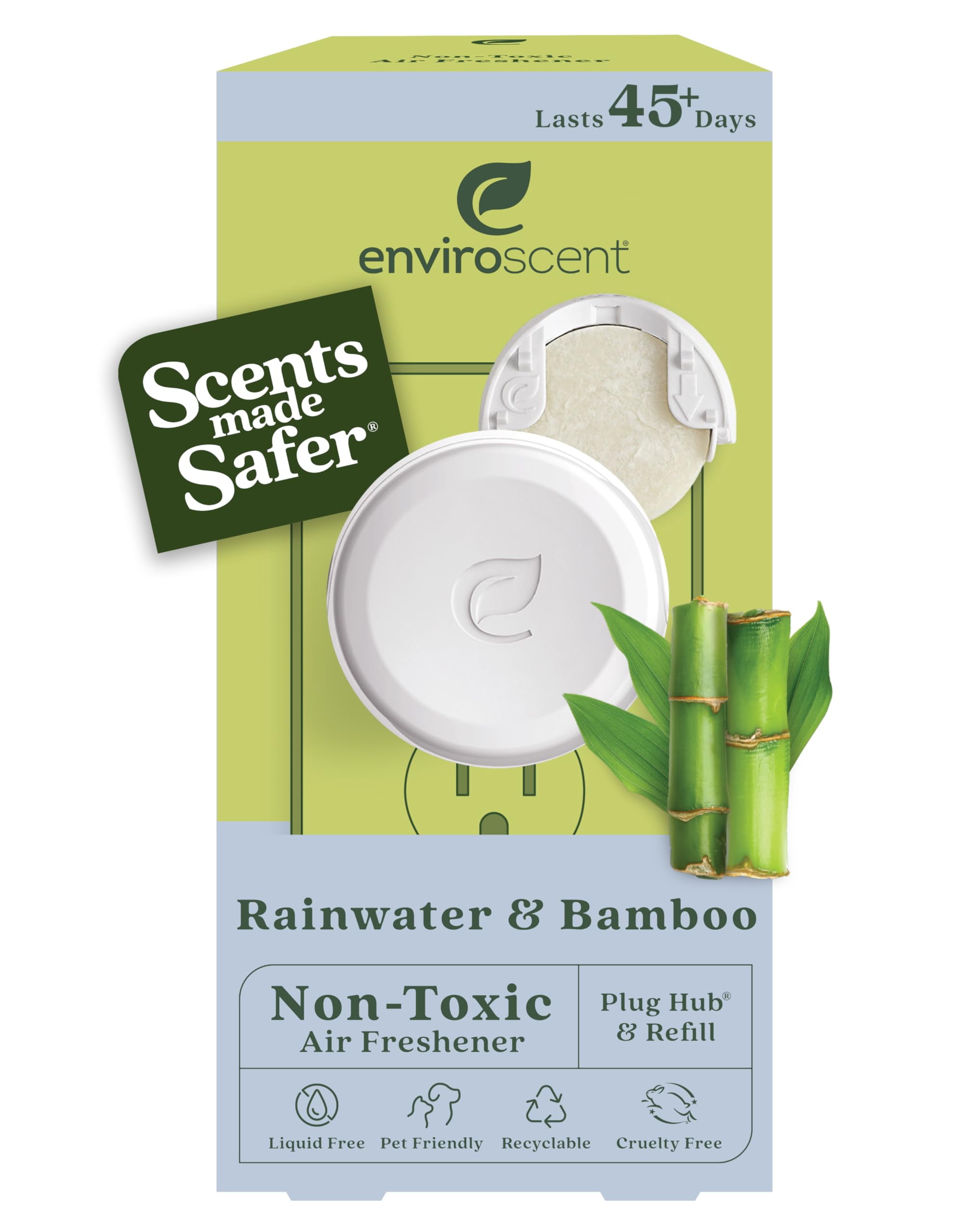 Enviroscent Non Toxic Air Freshener (Rainwater & Bamboo) Plug-in Home ...