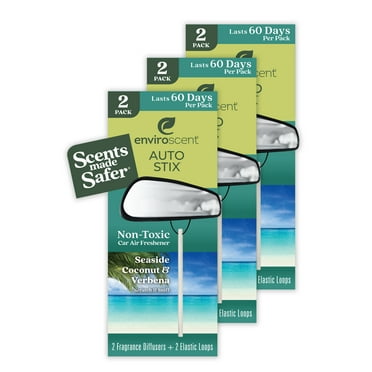 Enviroscents Auto Sticks Natural Car Air Fresheners, 6-Packs with 12 ...