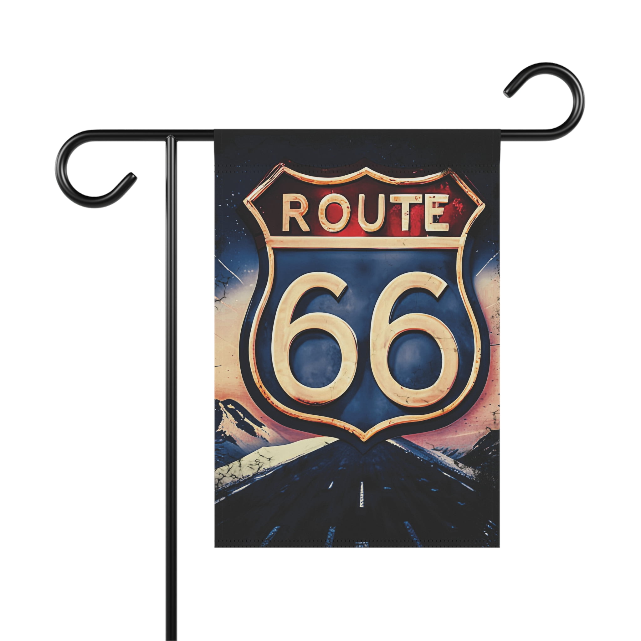 Envisage Route 66 American Vintage Garden Yard Flag House Banner Retro ...