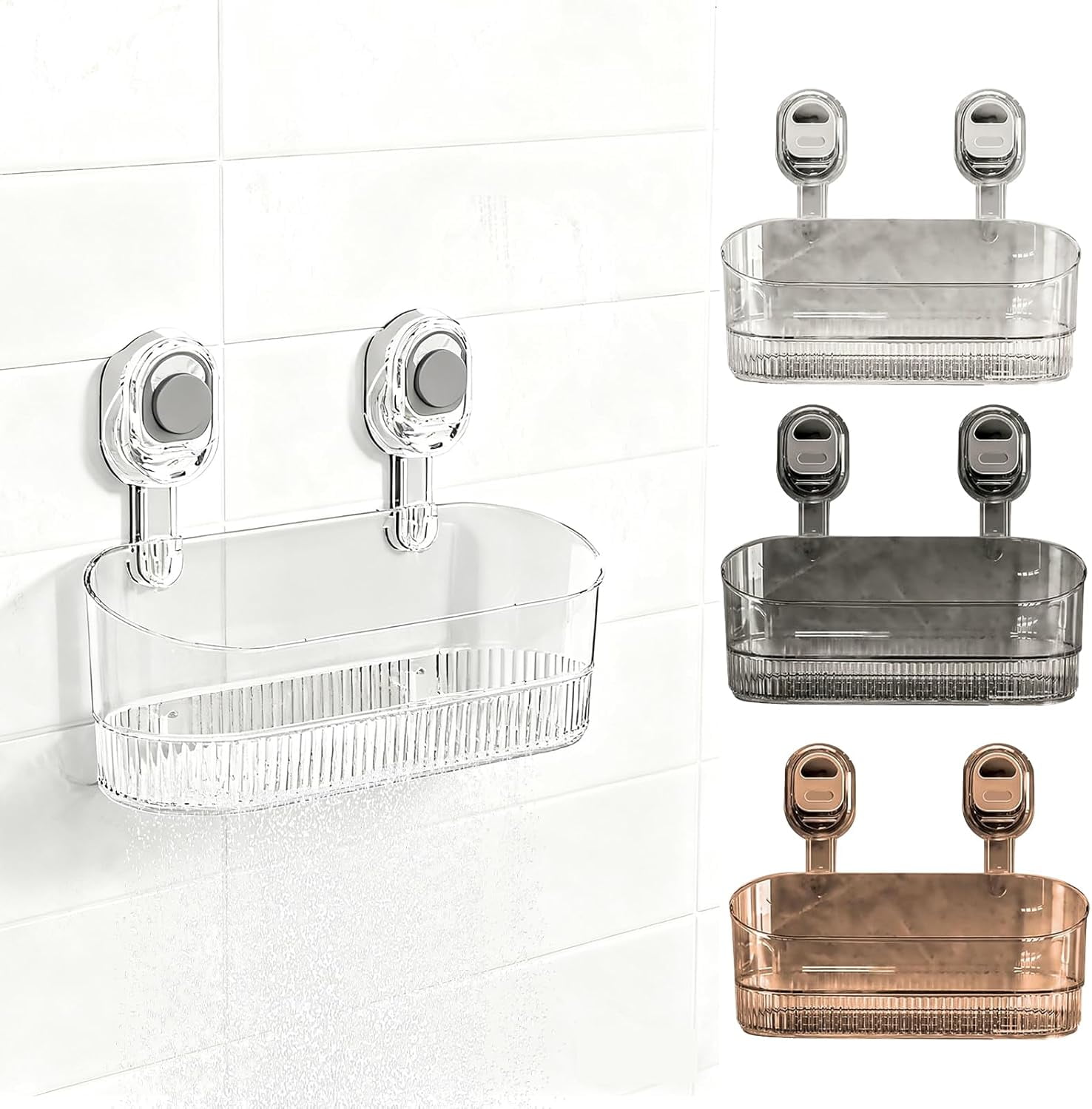 Envisageto Suction Storage Box, Firmstaunch Suction Cup Storage, No ...