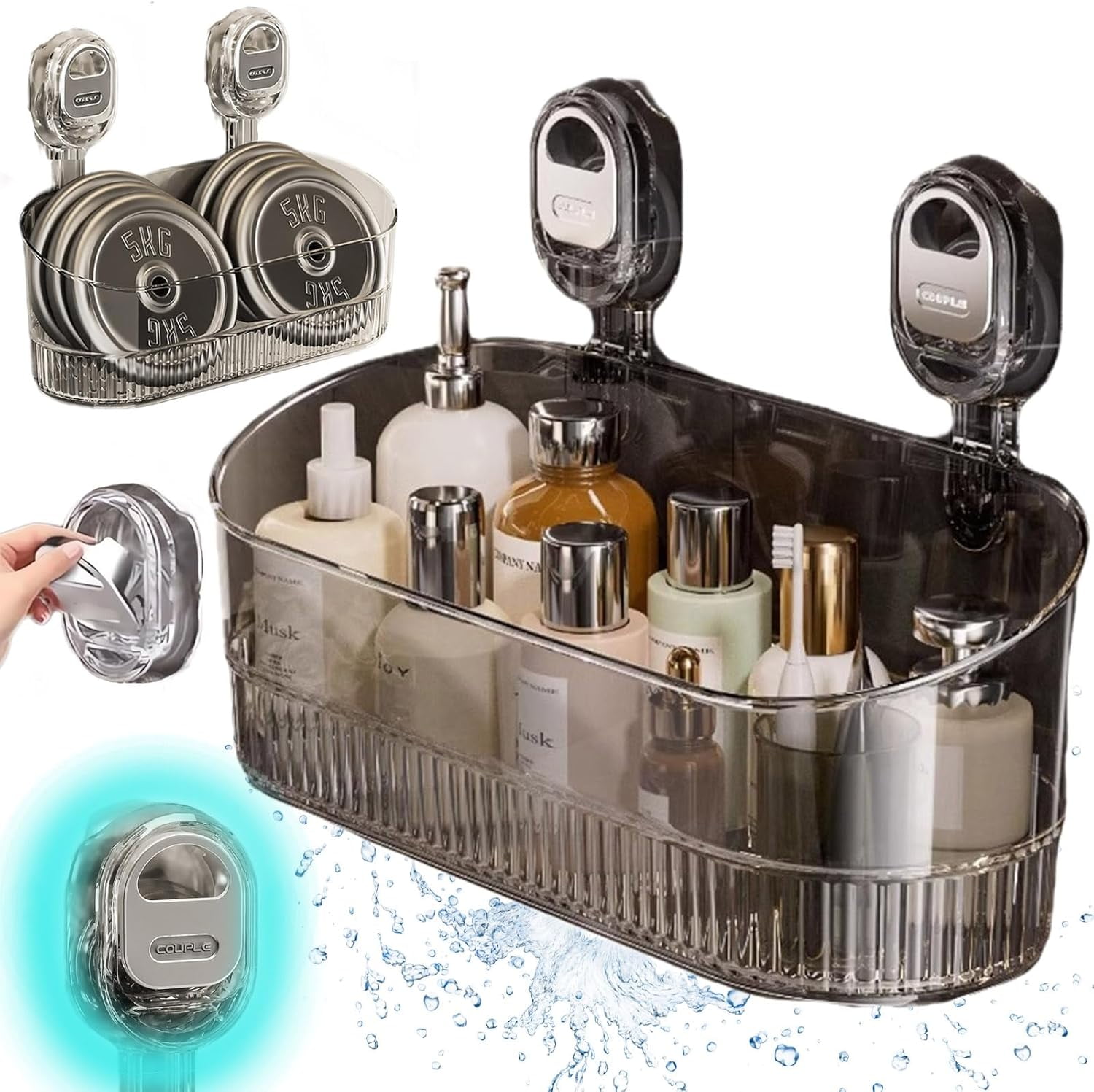 Envisageto Suction Storage Box, No-Drill Bathroom Suction Storage Box ...