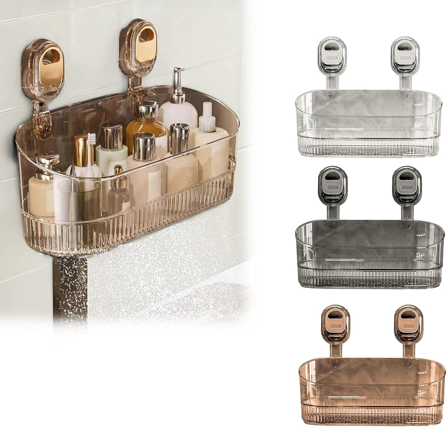 Envisageto Suction Storage Box， No-Drill Bathroom Suction Storage Box ...