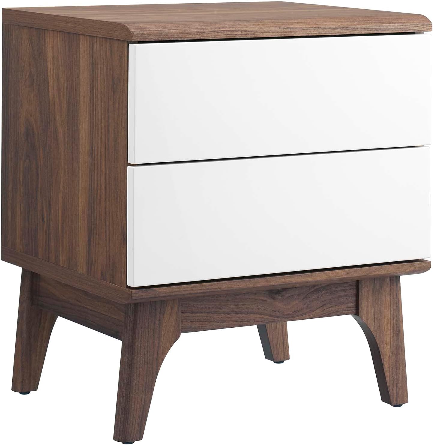Envision Mid-Century Modern, 2-Drawer Nightstand, Walnut White ...