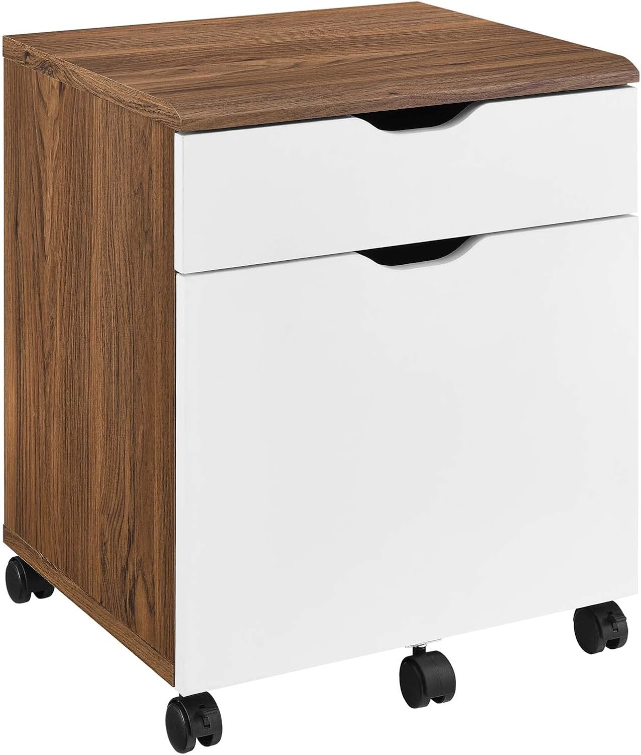 Envision Modern Wood & Plastic File Cabinet in White/Walnut - Walmart.com
